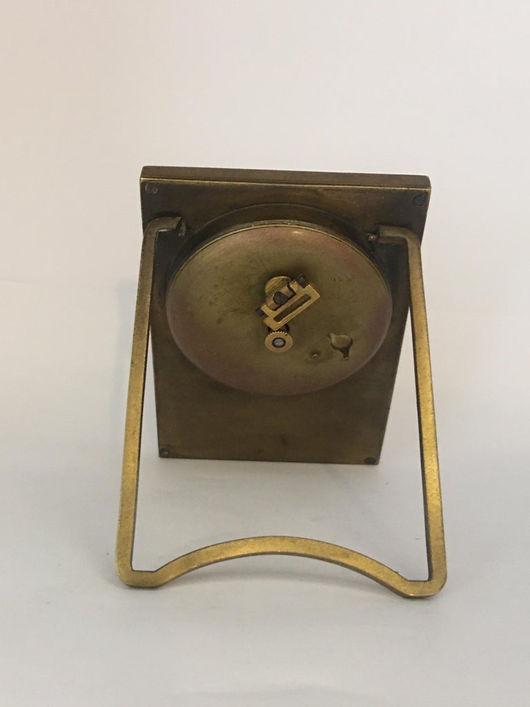 Antique Gold Plated and Enamel 8 Days Desk / Travel Clock by Liberty ...