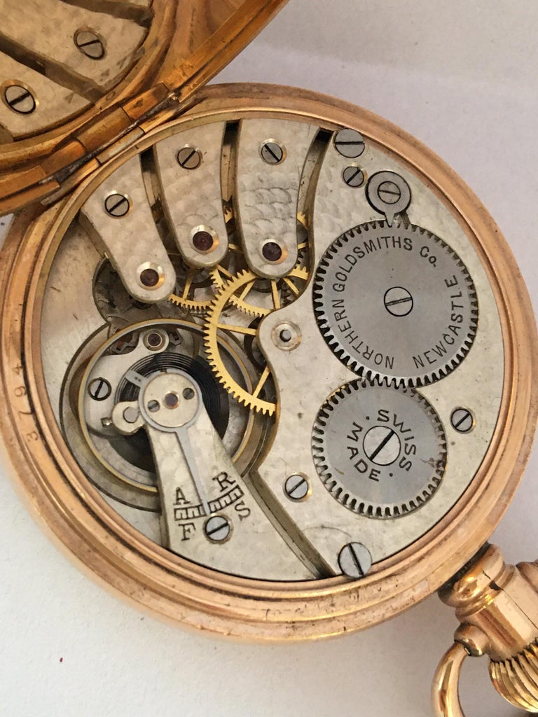 Antique Gold-Plated Dennison Case Swiss Hand Winding Pocket Watch For ...