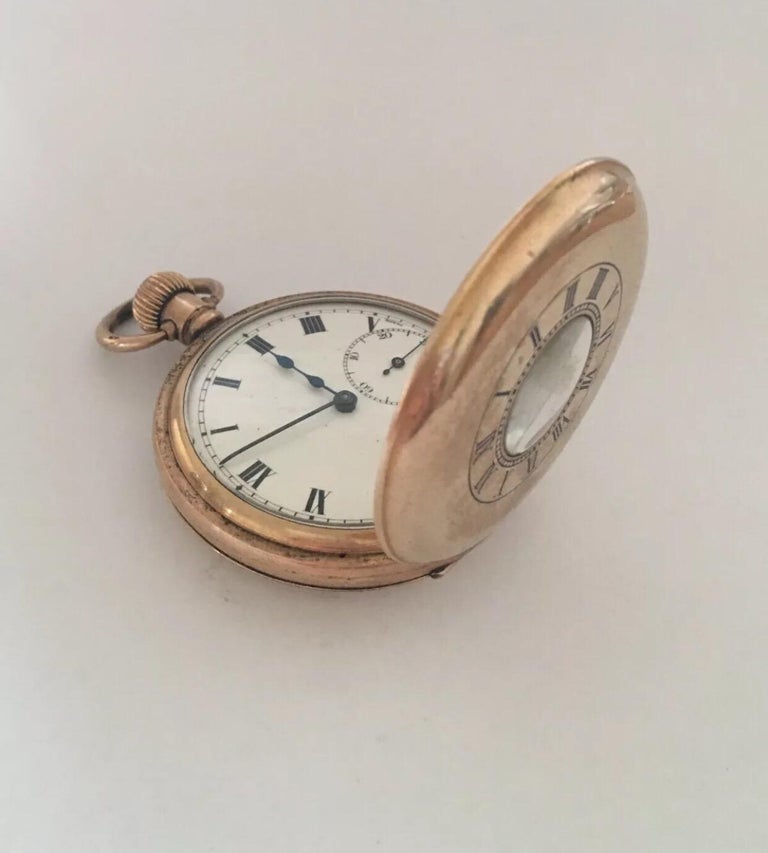 Antique Gold-Plated Half Hunter Dennison Case Pocket Watch For Sale at ...
