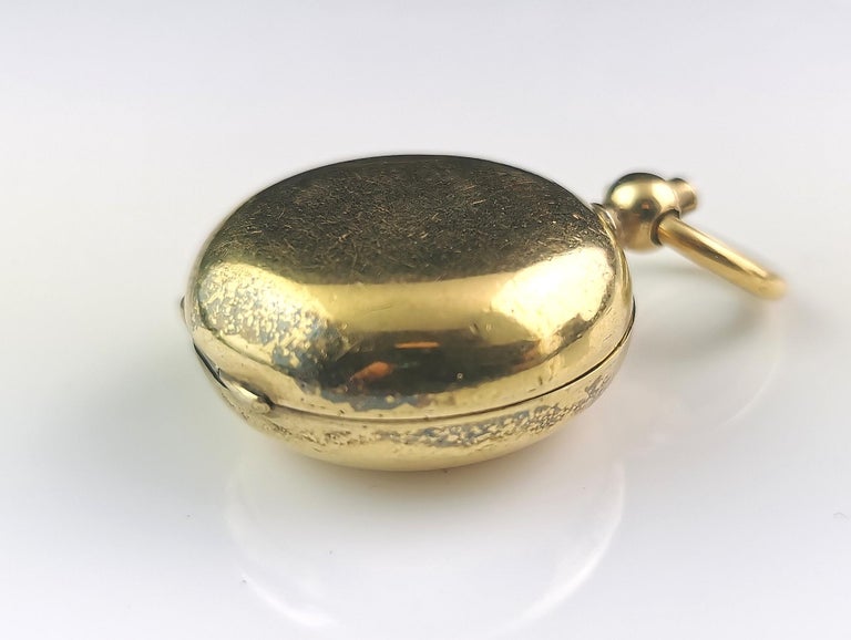 Antique gold plated sovereign case, pendant, coin holder at 1stDibs