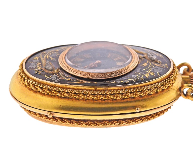 Antique Gold Shakudo Belt Clip Pocket Watch at 1stDibs | belt clip ...