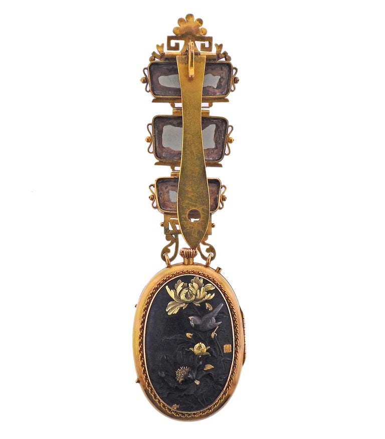 Antique Gold Shakudo Belt Clip Pocket Watch at 1stDibs | belt clip ...