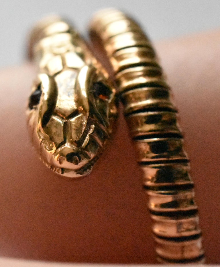 Antique Gold Snake Ring with Ruby Eyes at 1stDibs | gold snake ring ...