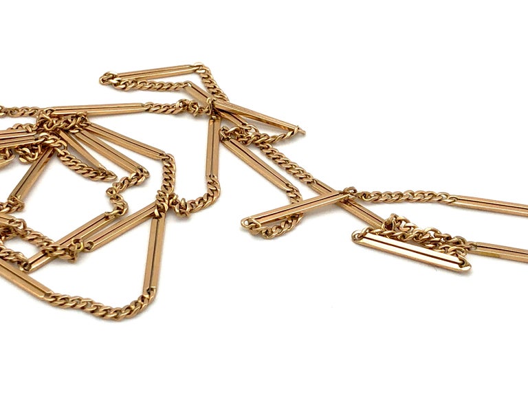 Antique Gold Watch Clock Chain Necklace, Austria For Sale at 1stDibs