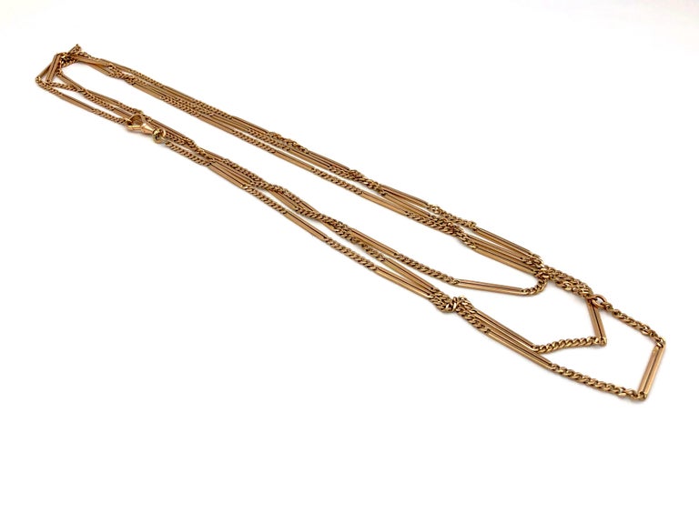 Antique Gold Watch Clock Chain Necklace, Austria For Sale at 1stDibs