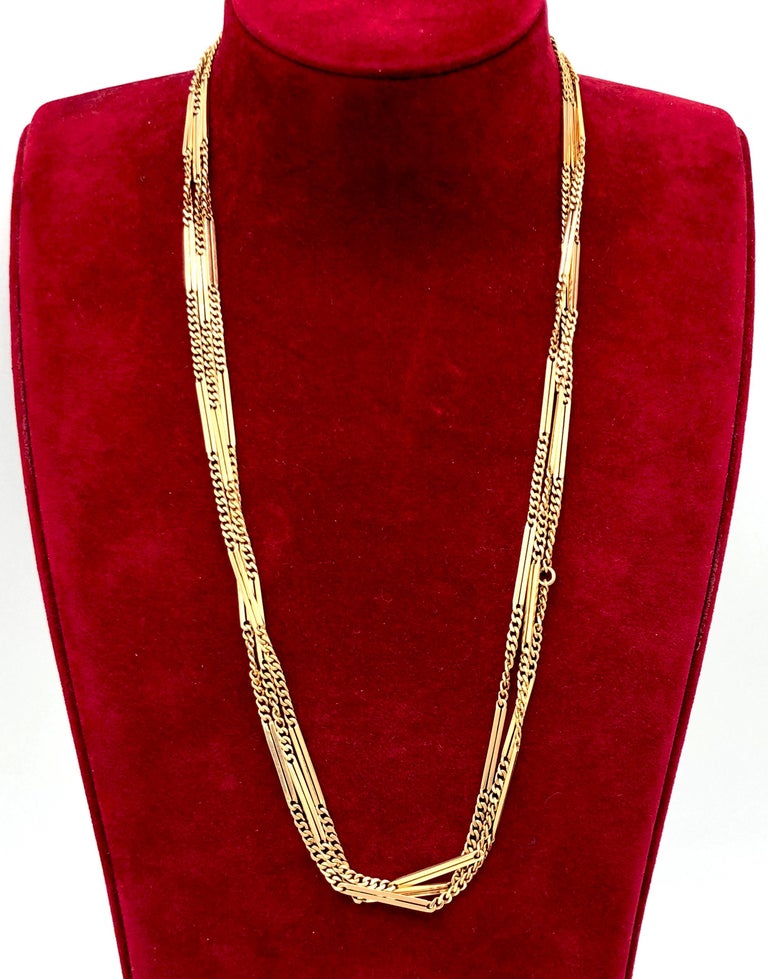 Antique Gold Watch Clock Chain Necklace, Austria For Sale at 1stDibs