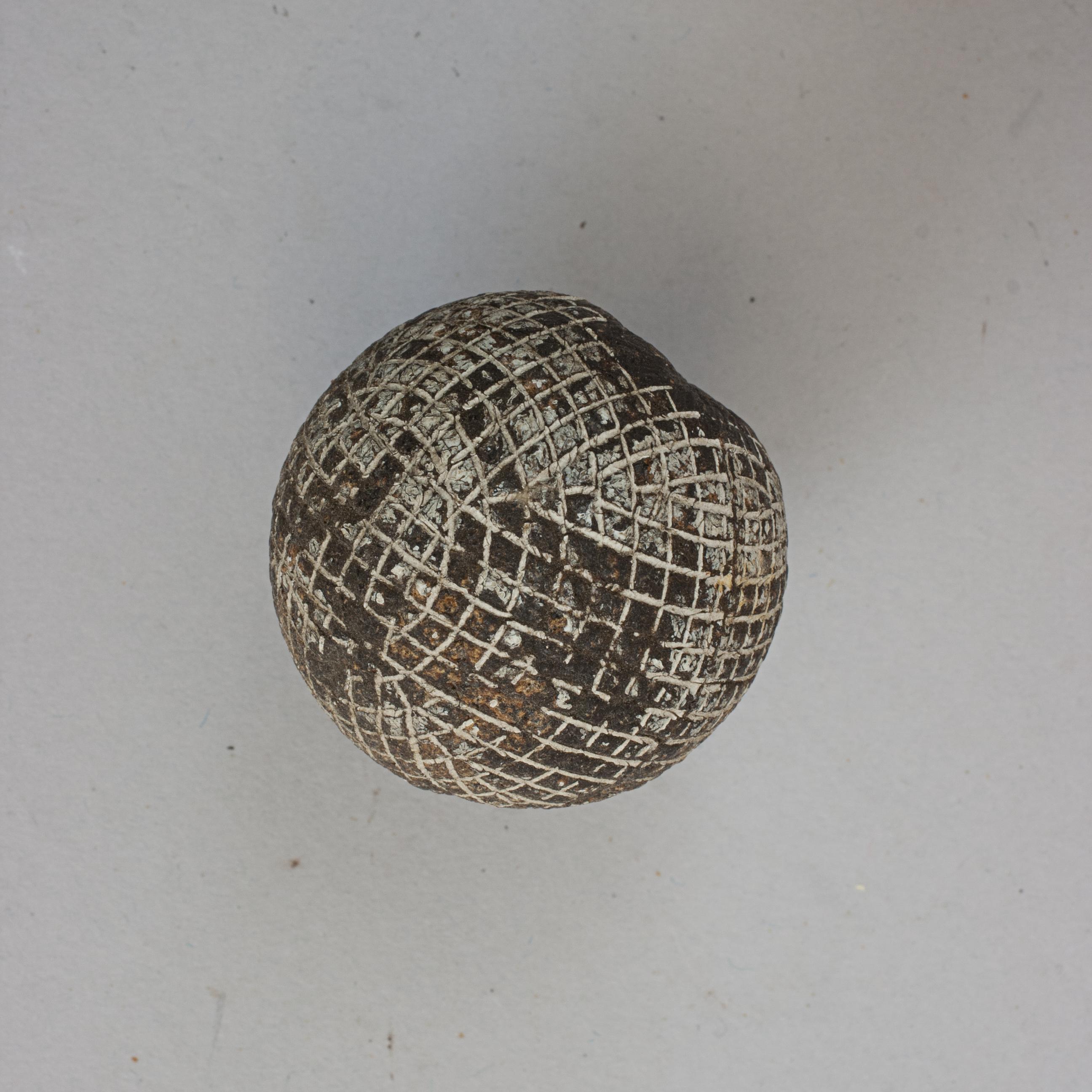 Antique Golf Ball, Gutta Percha Mesh Pattern. Gutty Ball. For Sale at ...