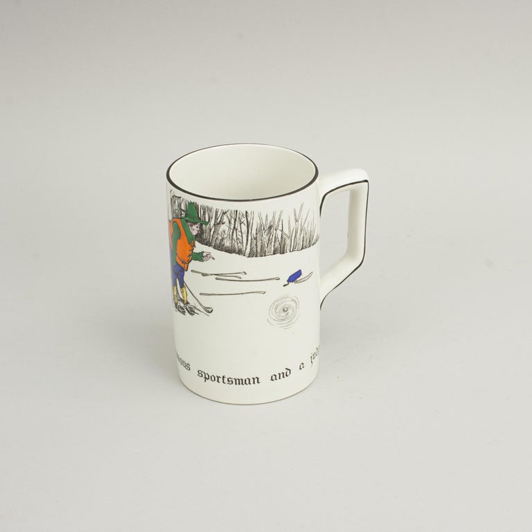 Antique Golf Ceramic, Sportsman Tankart with Golfer For Sale at 1stDibs