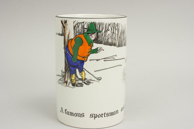 Antique Golf Ceramic, Sportsman Tankart with Golfer For Sale at 1stDibs