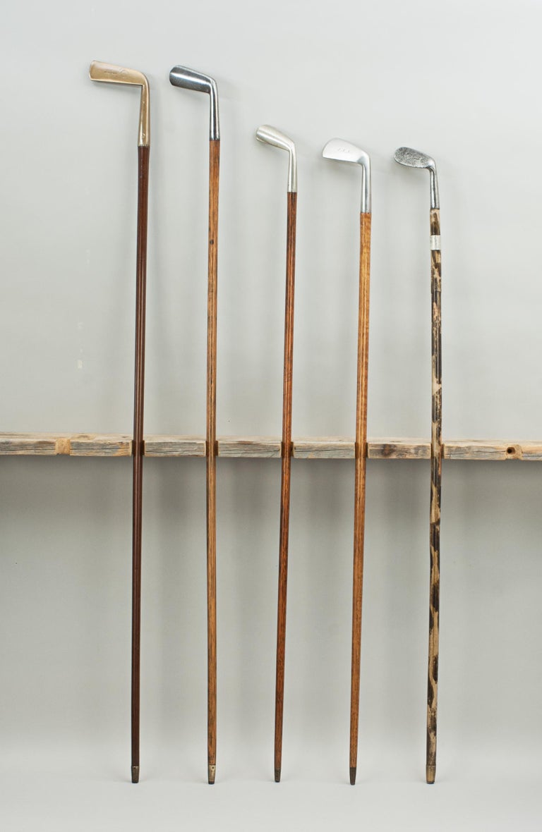 Antique Golf Club Walking Stick Collection of 16 Canes, Sunday Clubs ...