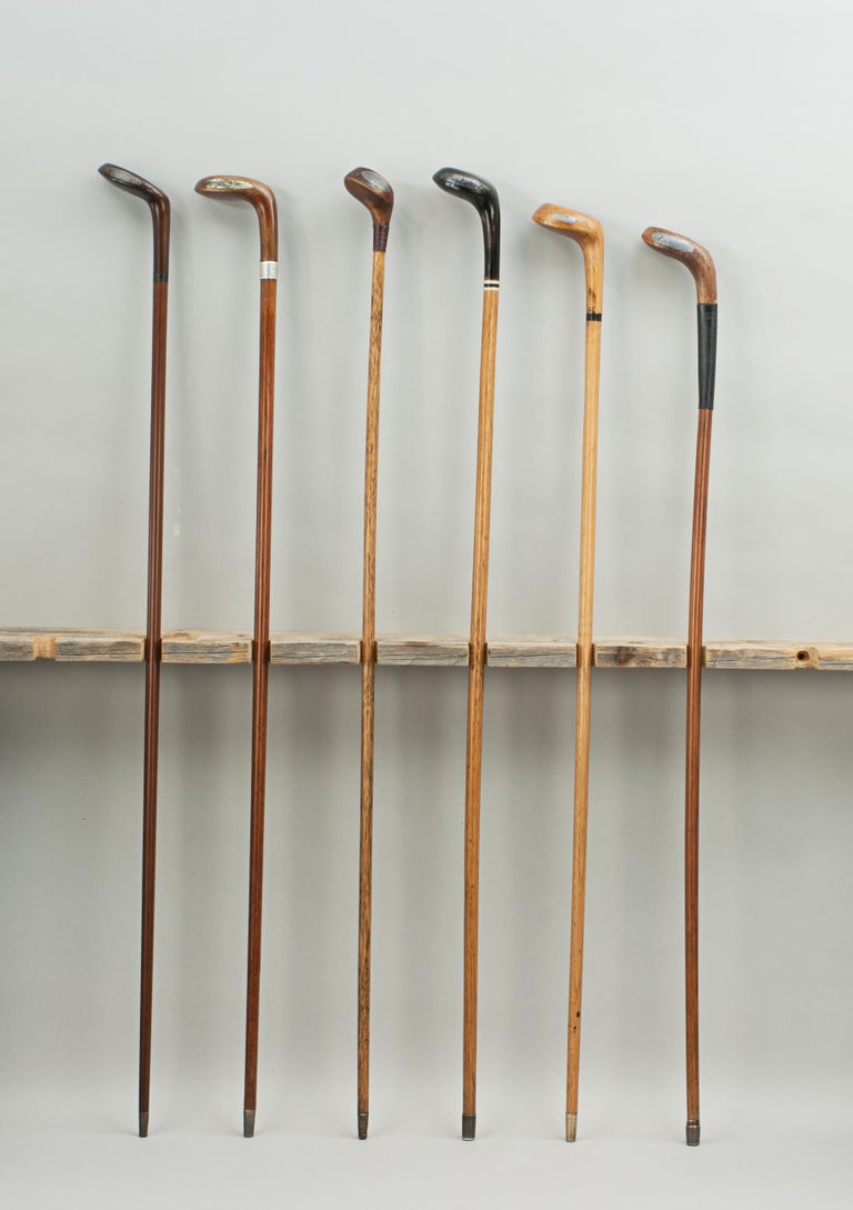 Antique Golf Club Walking Stick Collection of 16 Canes, Sunday Clubs ...