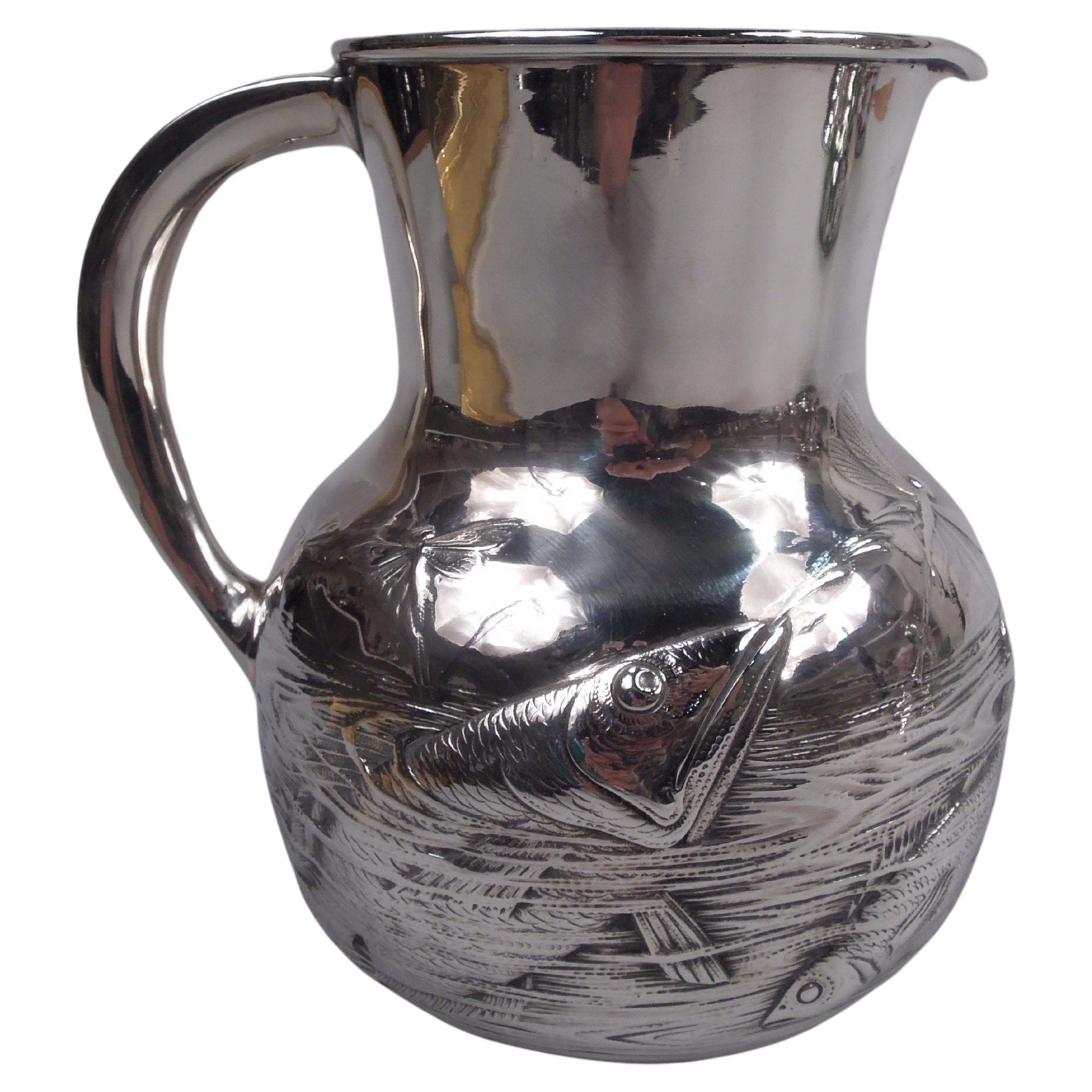 Antique Gorham Japonesque Fishbowl Water Pitcher, 1883 For Sale at 1stDibs