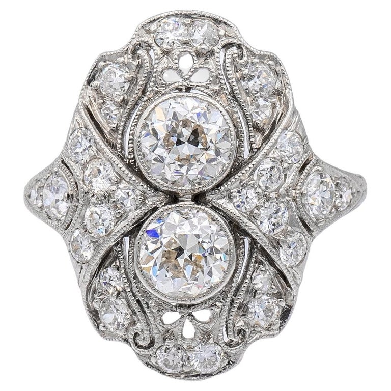 Antique Gorham Platinum Art-Deco Old European Diamond Ring Circa 1930 ...