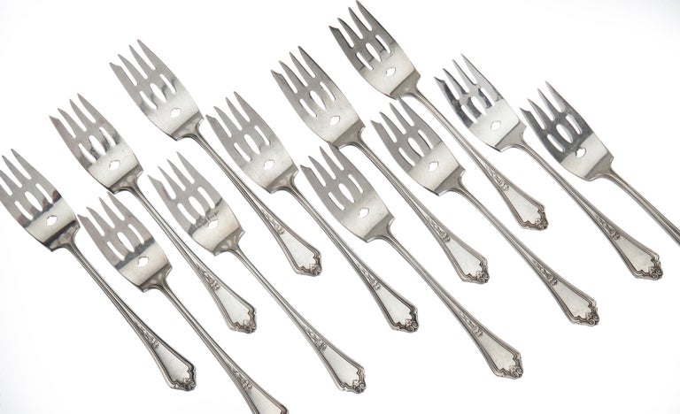 Antique Gorham Salad Fork Set/12 For Sale at 1stDibs