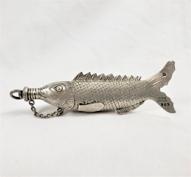Antique Gorham Sterling Silver Figural Coy Fish Scent or Perfume Bottle ...