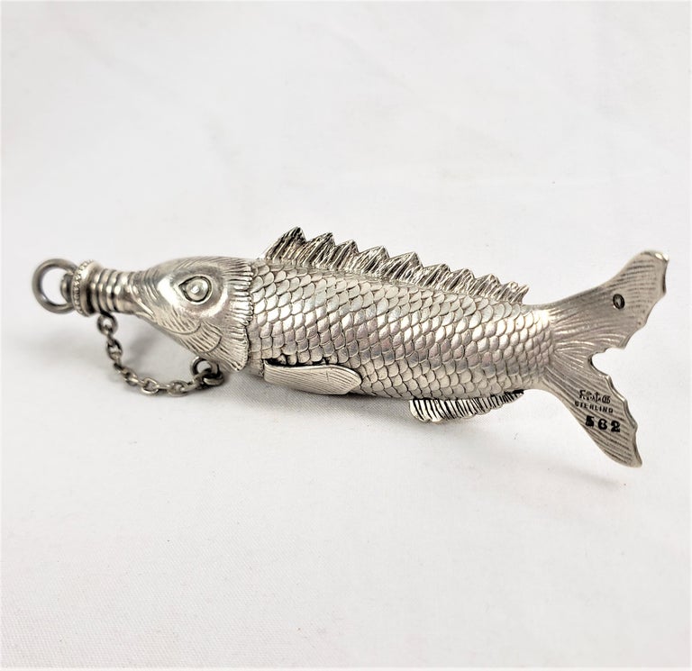 Antique Gorham Sterling Silver Figural Coy Fish Scent or Perfume Bottle ...