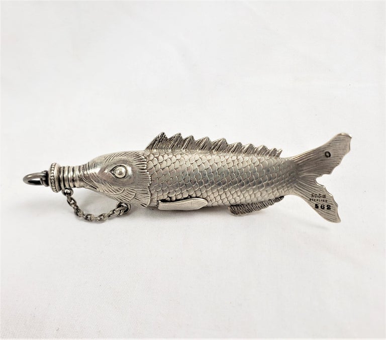 Antique Gorham Sterling Silver Figural Coy Fish Scent or Perfume Bottle ...