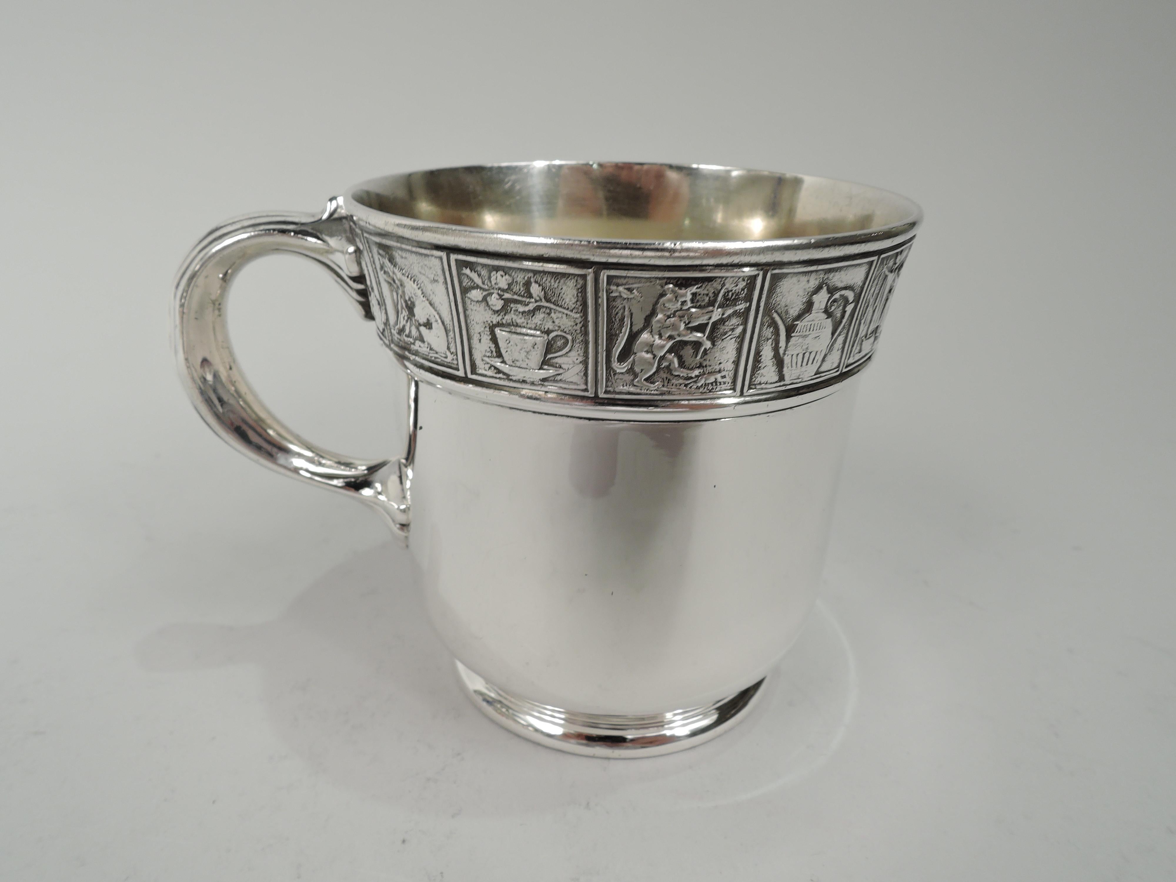 Antique Gorham Victorian Sterling Silver Nursery Rhyme Baby Cup For ...