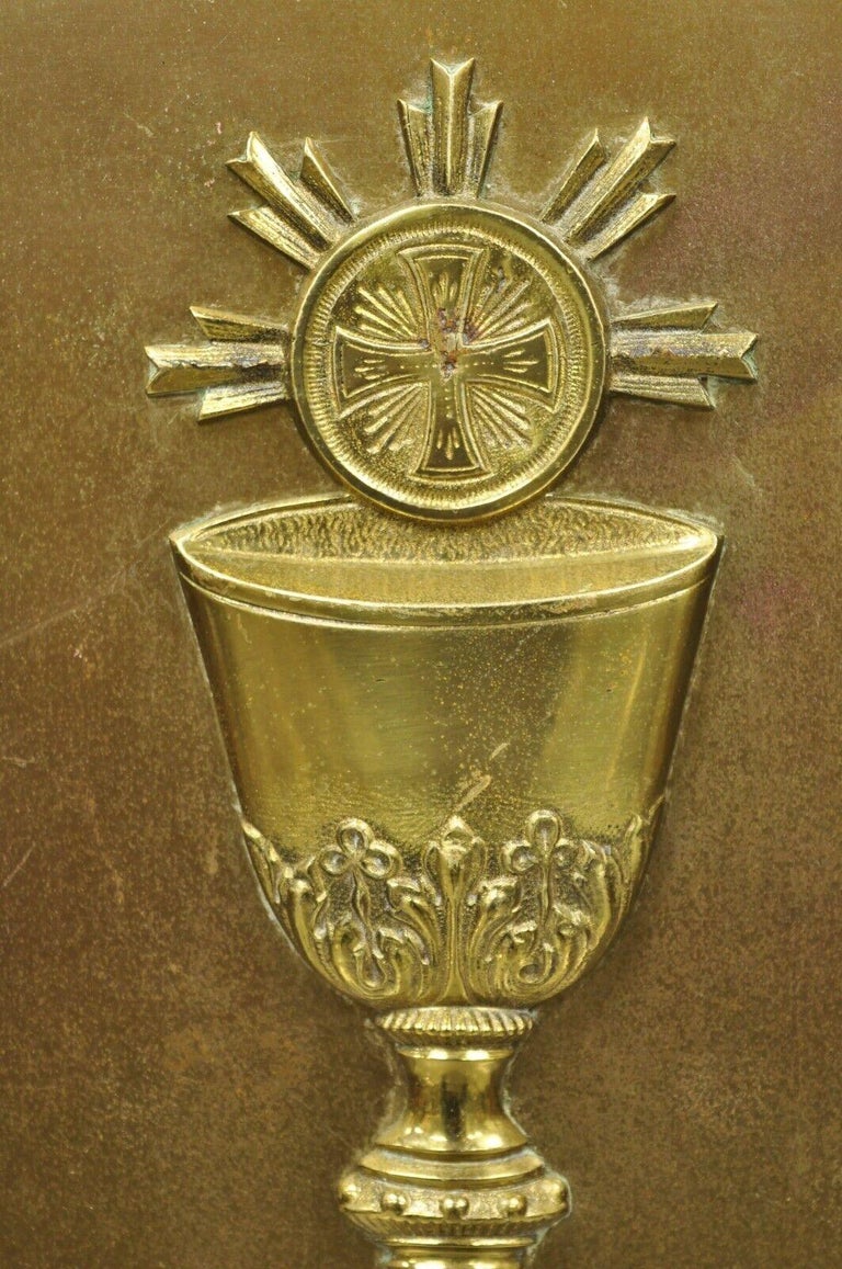 Antique Gothic Bronze Wall Hanging Altar Door Tabernacle with Chalice ...