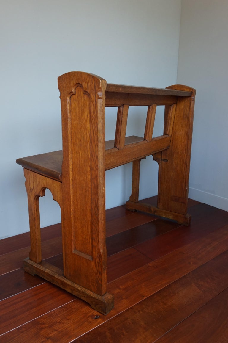 Antique Gothic Revival, Hand Carved Solid Oak, Open Design Church Hall ...