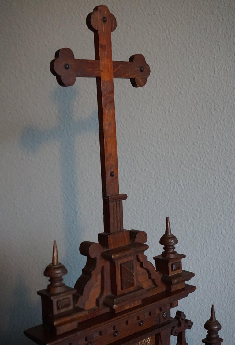 Gothic Revival Handmade Solid Oak Miniature Church Altar with ...