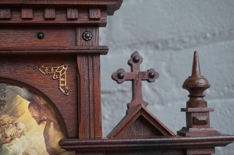 Gothic Revival Handmade Solid Oak Miniature Church Altar with ...
