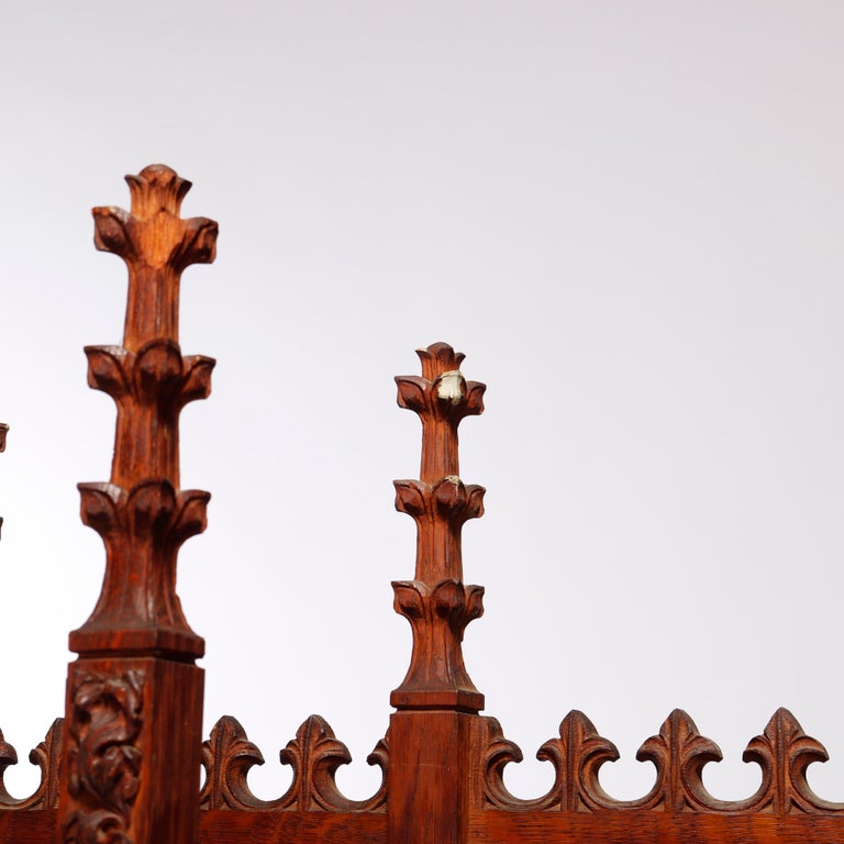 Antique Gothic Revival Kimbel and Cabus School Carved Oak Cabinet, 20th ...