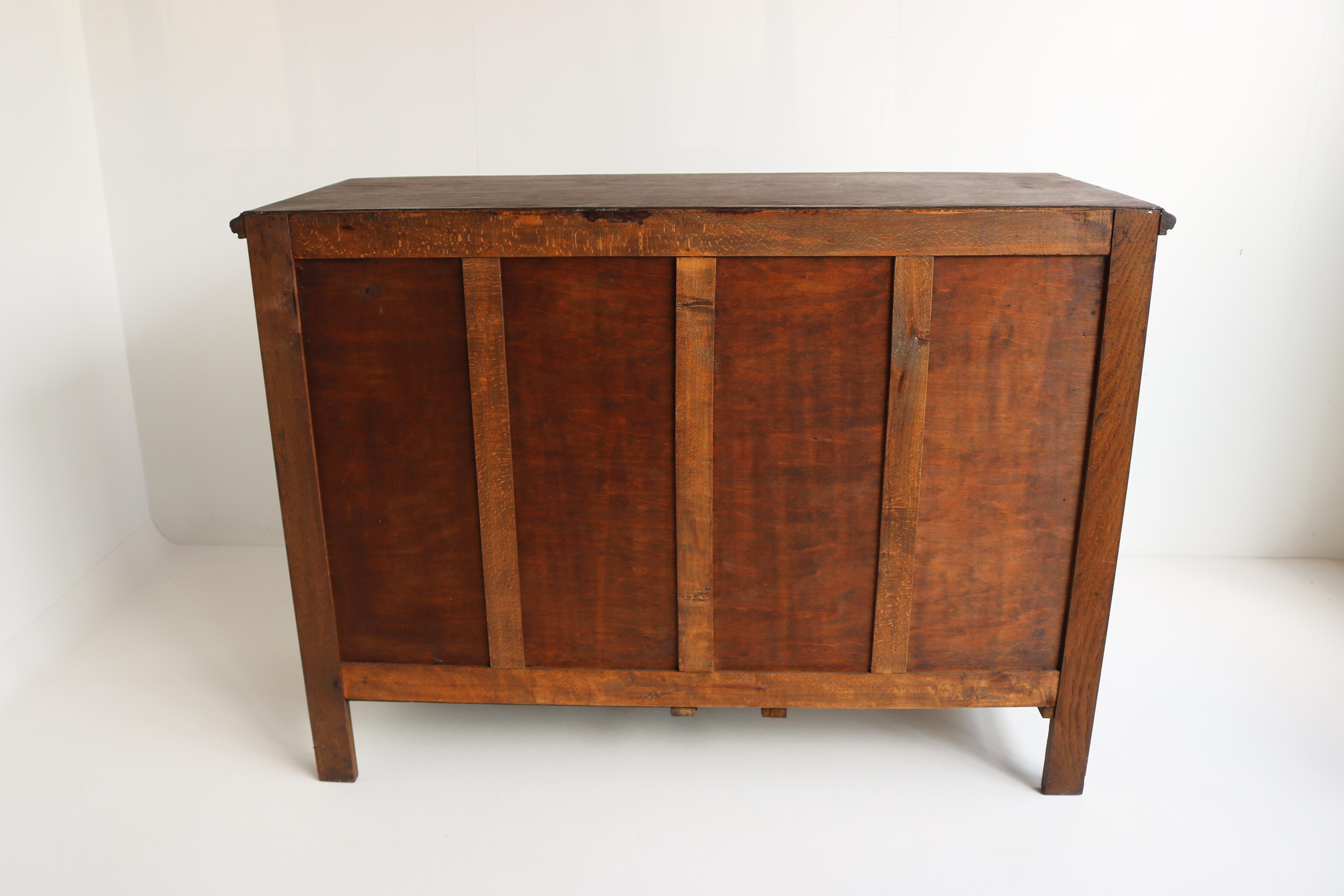 Antique Gothic Revival Sideboard / Small Cabinet with Drawers Knights ...