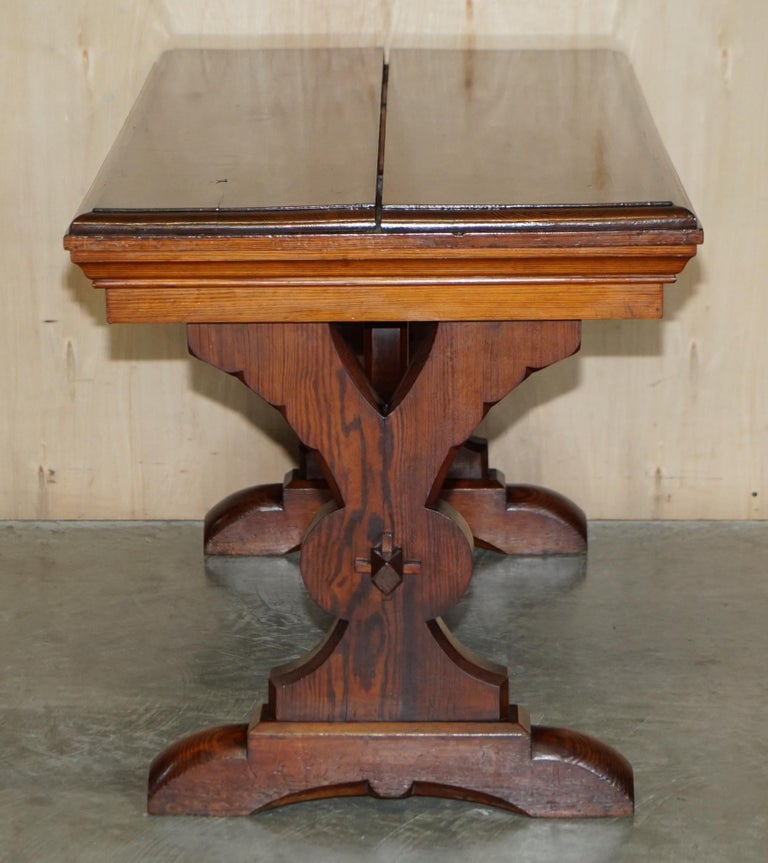 Antique Gothic Style English Oak Victorian Library Table Desk Dining ...