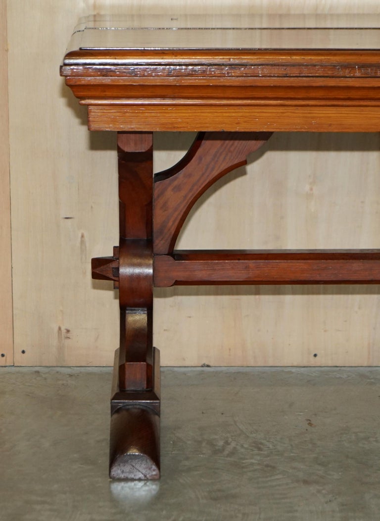 Antique Gothic Style English Oak Victorian Library Table Desk Dining ...