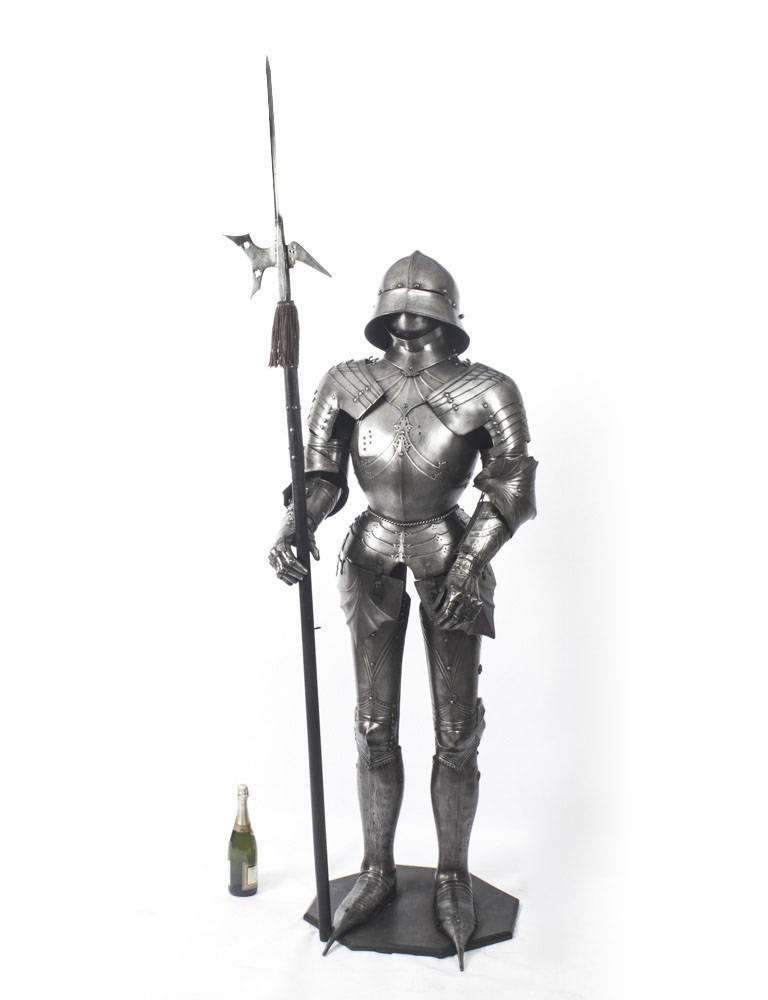 Antique Gothic-Style Suit of Armour and Halberd, 19th Century at 1stDibs