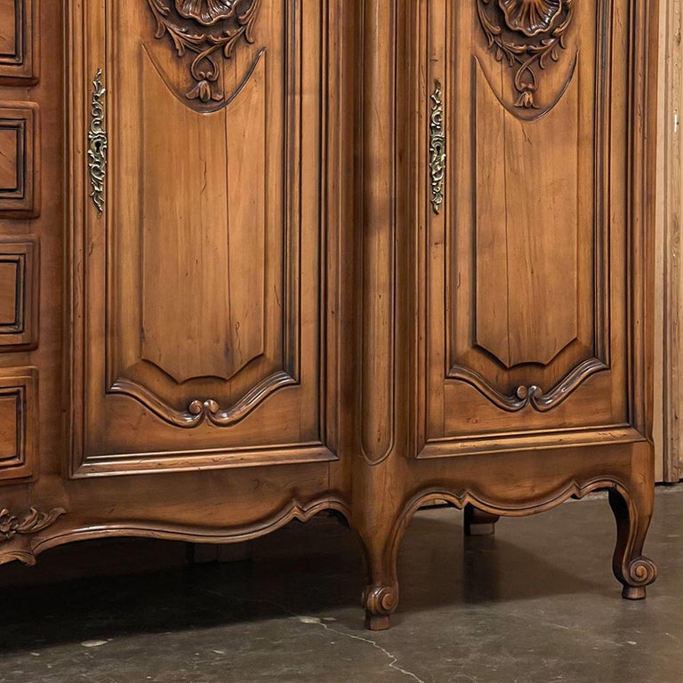 Antique Grand French Regence Marble Top Walnut Buffet For Sale at 1stDibs