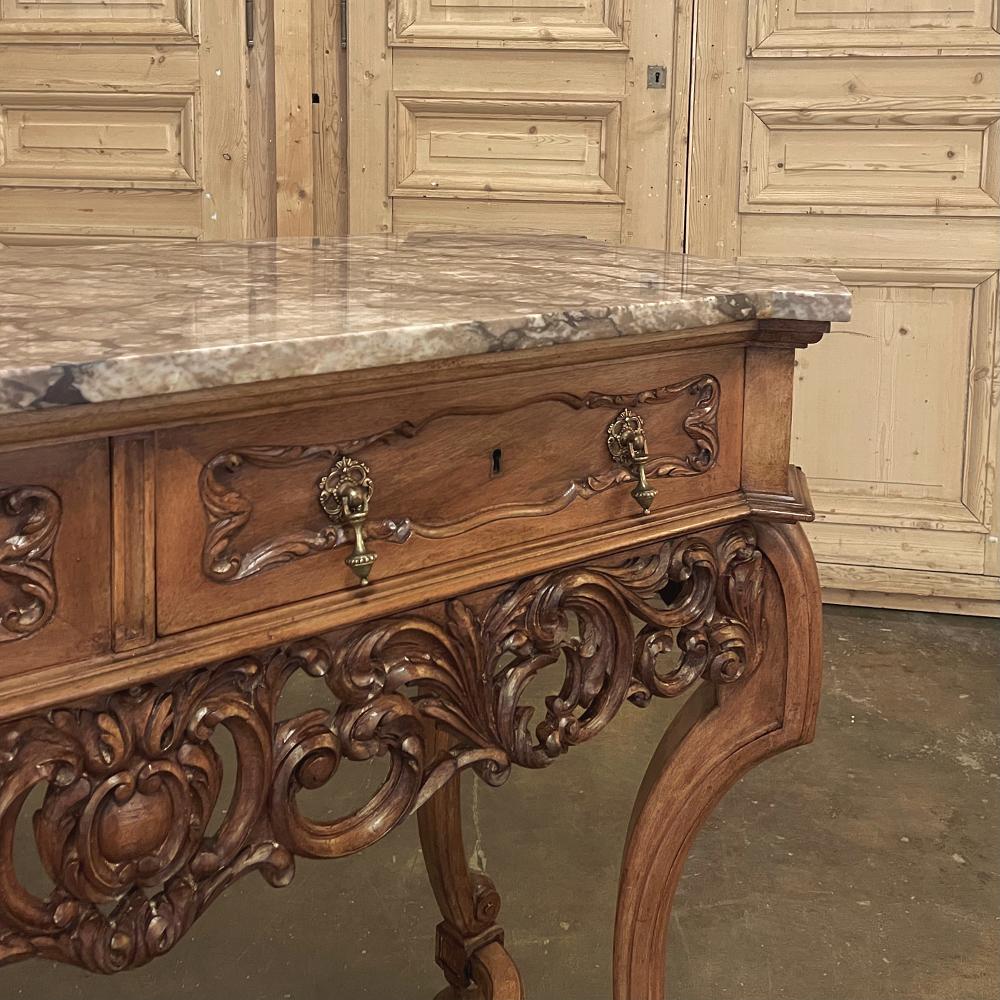 Antique Grand Italian Baroque Marble Top Console or Sofa Table For Sale ...