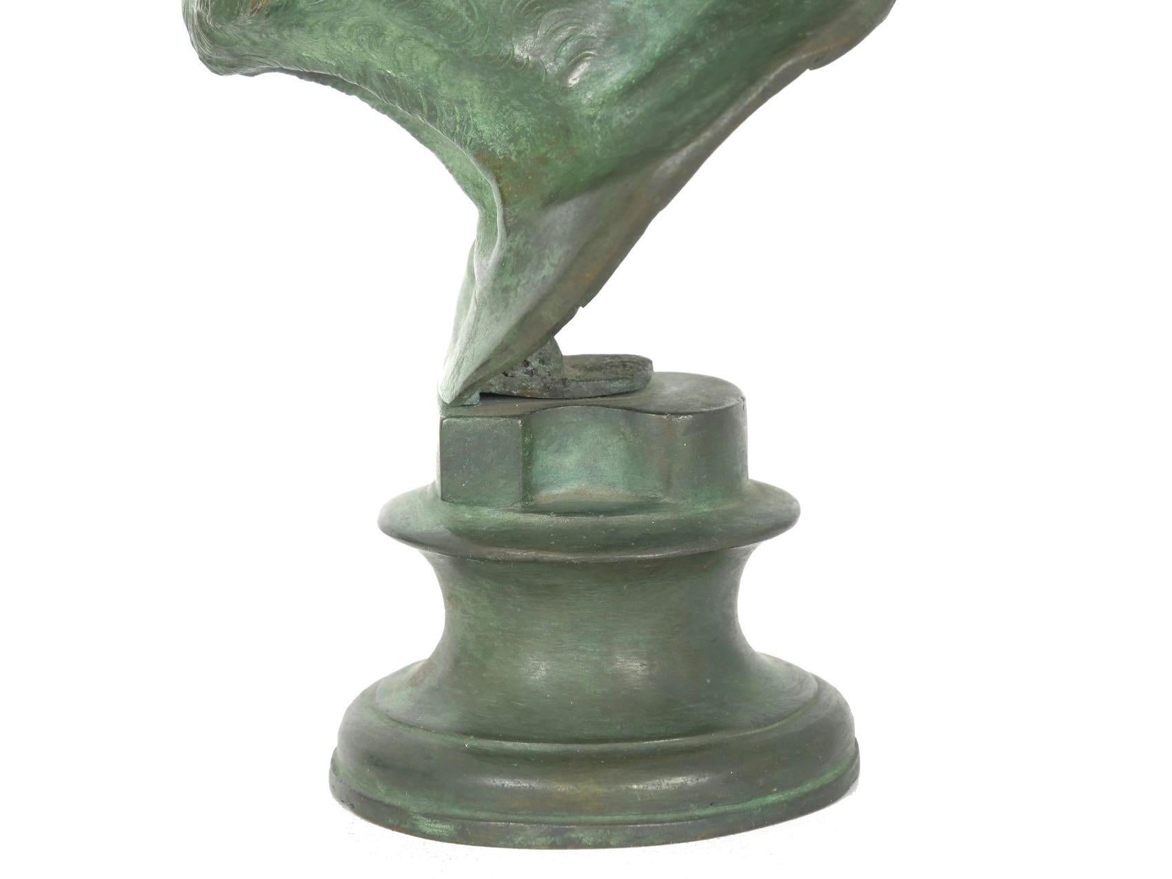 Antique Grand Tour Bronze Bust Sculpture after Pseudo-Seneca, 19th ...
