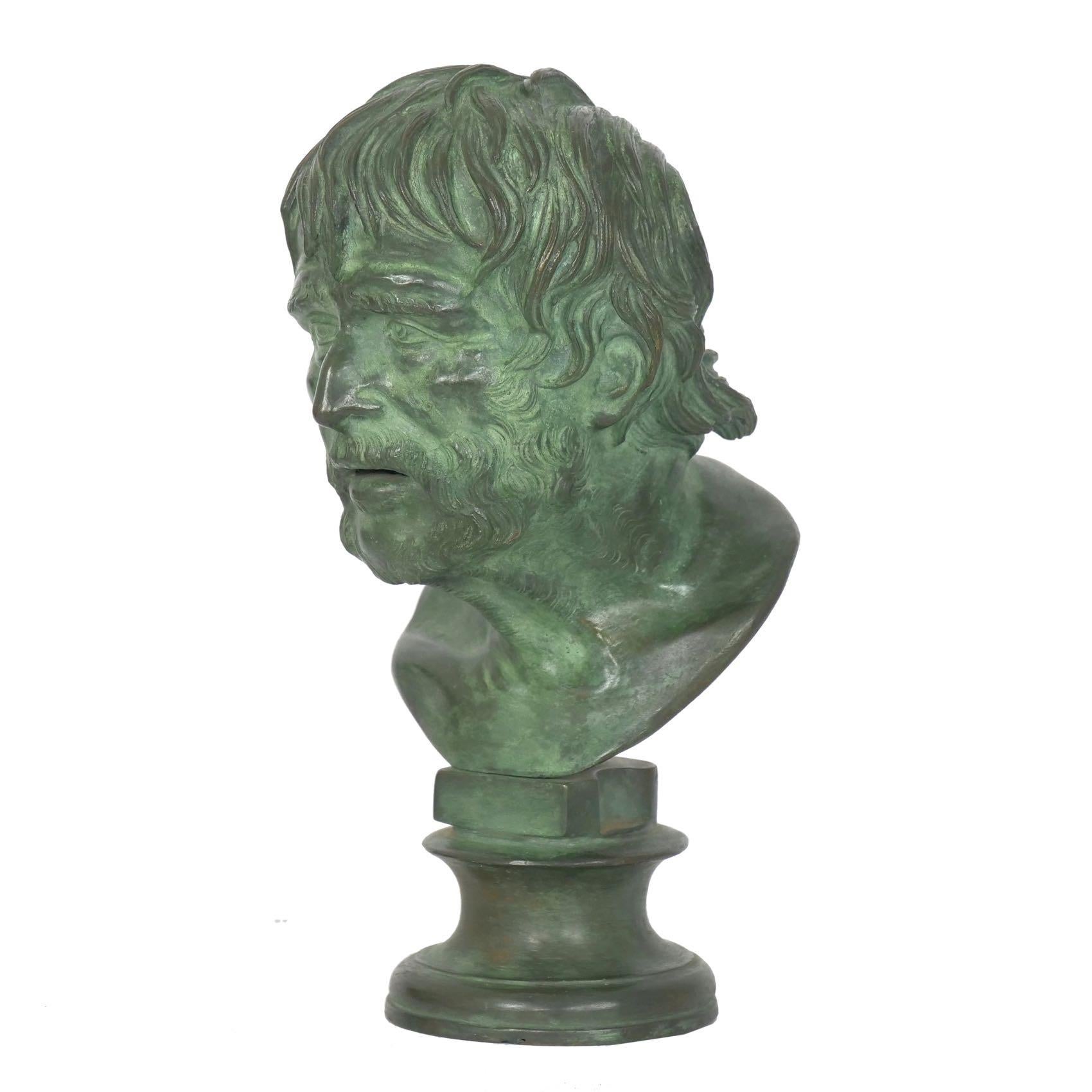 Antique Grand Tour Bronze Bust Sculpture after Pseudo-Seneca, 19th ...