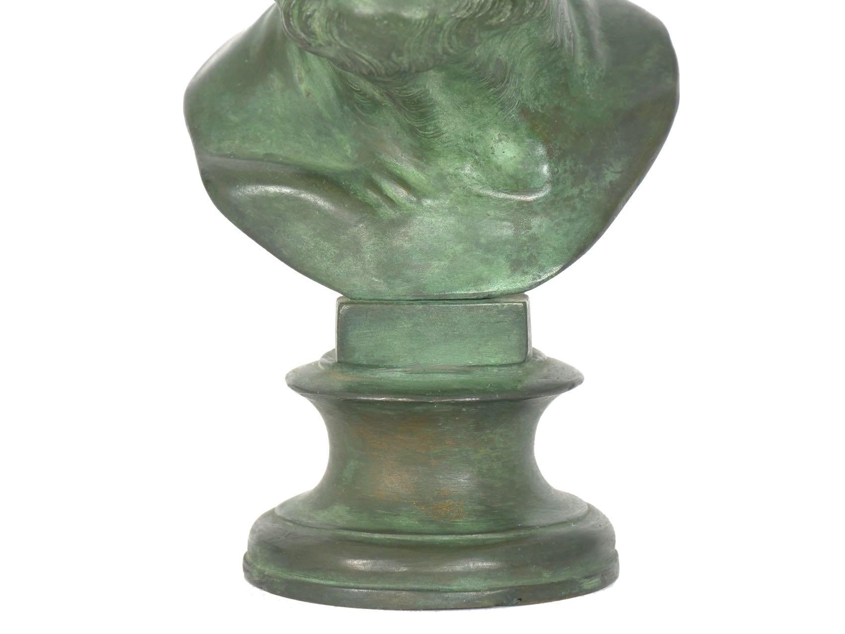 Antique Grand Tour Bronze Bust Sculpture after Pseudo-Seneca, 19th ...