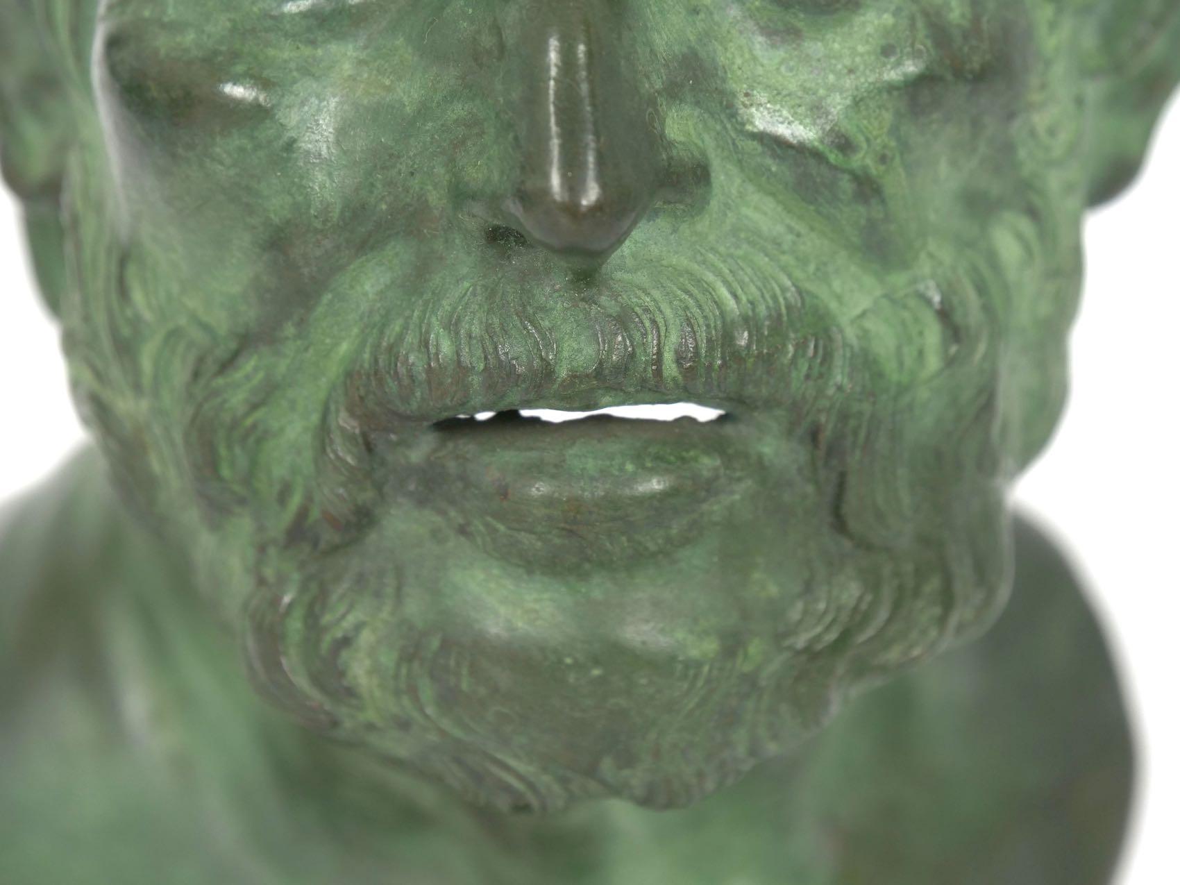 Antique Grand Tour Bronze Bust Sculpture after Pseudo-Seneca, 19th ...