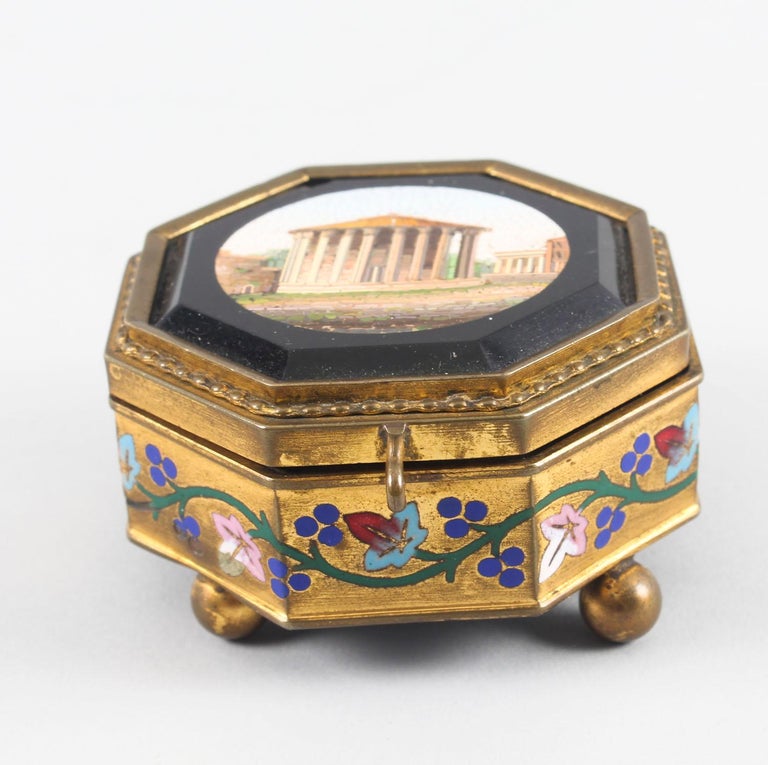 Antique Grand Tour Italian Micromosaic Octagonal Ormolu Casket 19th ...