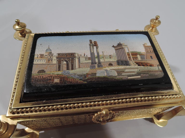 Antique Grand Tour Jewelry Casket Box with Roman Forum Micro Mosaic For ...