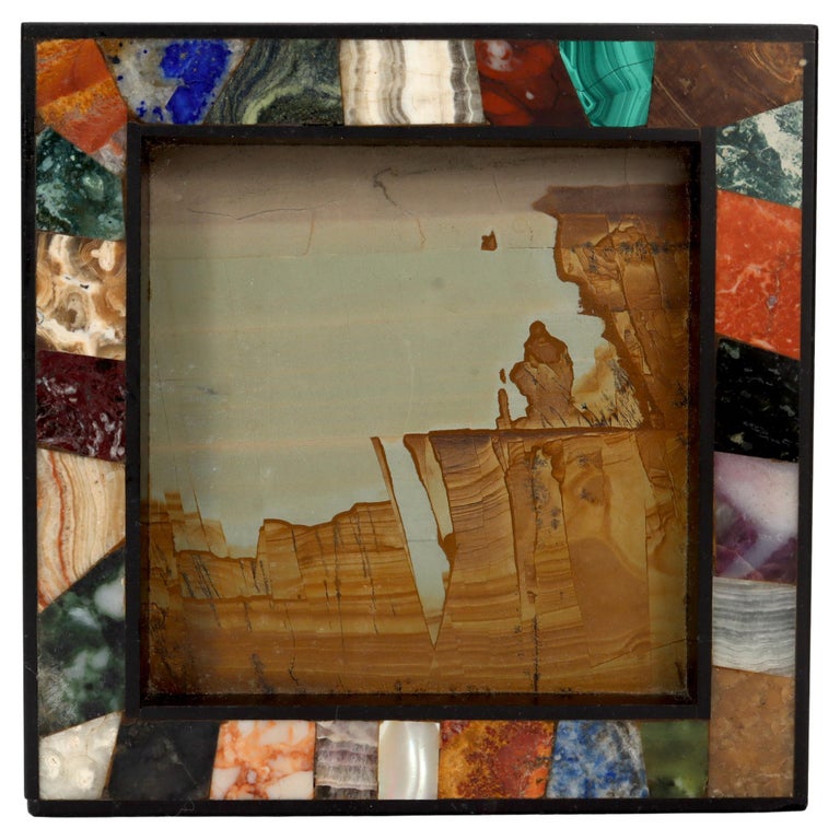 Antique Grand Tour Pietra Paesani and Specimen Marble Rimmed Dish or ...