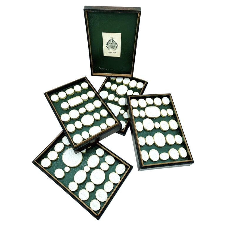 Antique Grand Tour Plaster Intaglio Cast Medallions, 19th Century, Set ...