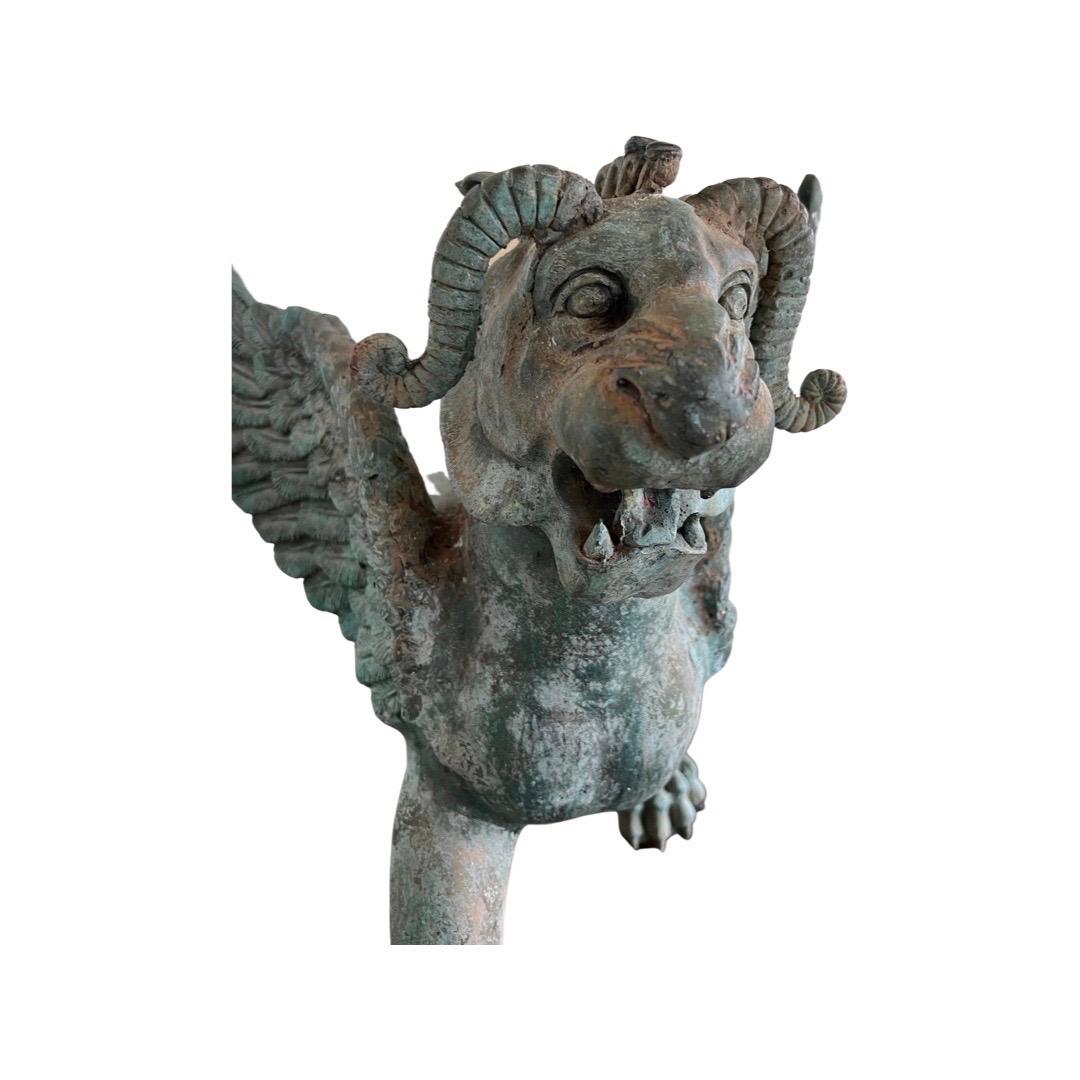 Antique Grand Tour Style Greek Mythological Gryphon Statue Large at 1stDibs
