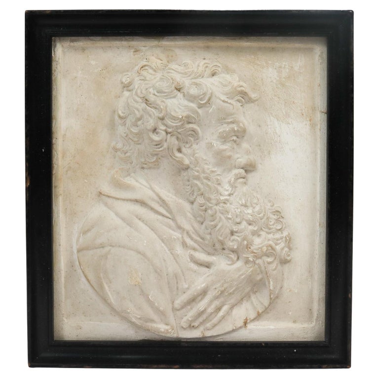 Antique Grand Tour Style Leonardo da Vinci Framed Plaster Plaque at 1stDibs