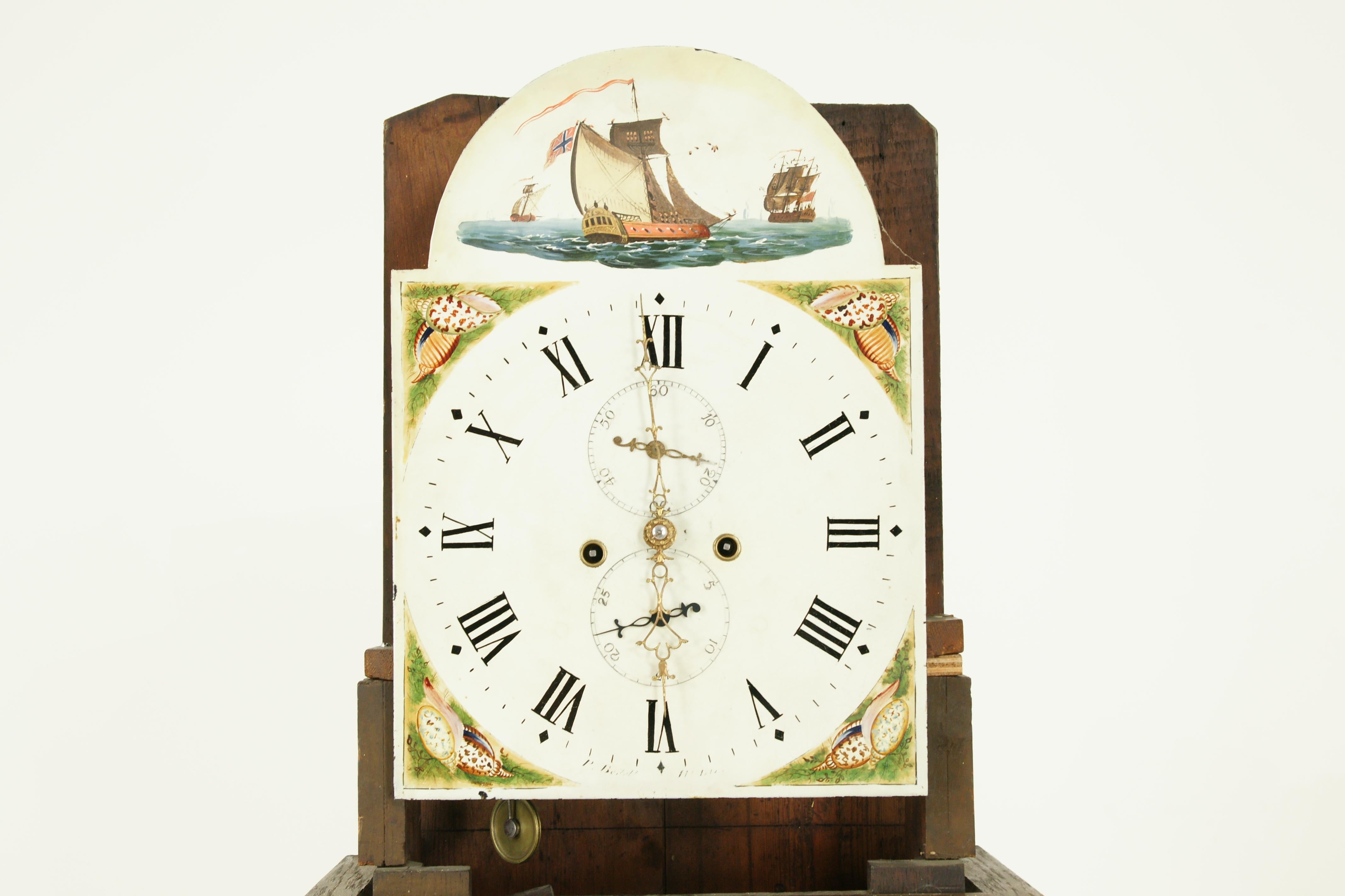 Antique Grandfather Clock, Long Case Clock, Oak and Walnut, England ...
