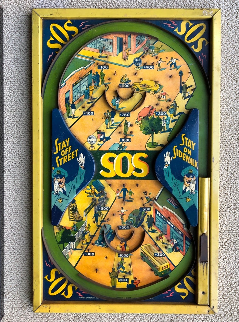 Antique Graphic Tabletop Pinball Game Collection '6' at 1stDibs ...