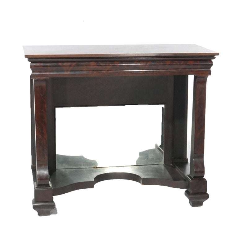 Antique Greco American Empire Flame Mahogany Mirrored Pier Table, circa ...