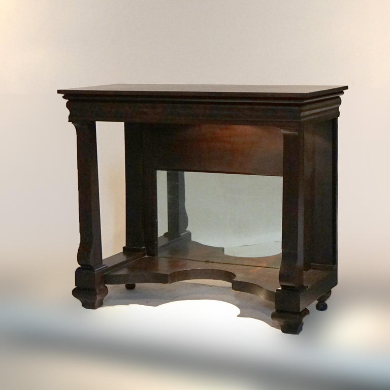Antique Greco American Empire Flame Mahogany Mirrored Pier Table, circa ...