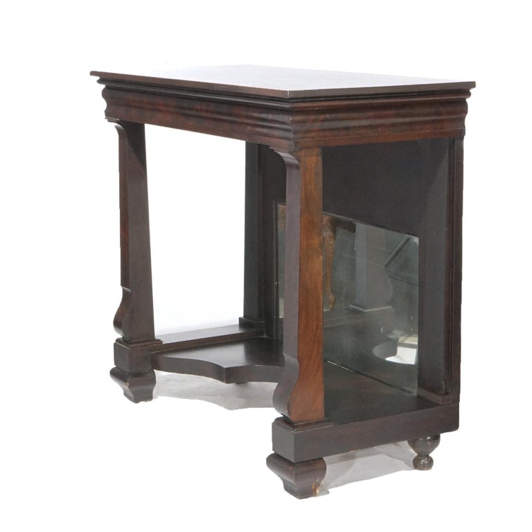 Antique Greco American Empire Flame Mahogany Mirrored Pier Table, circa ...
