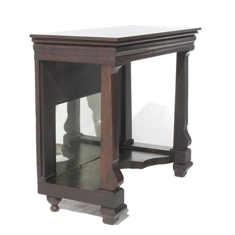 Antique Greco American Empire Flame Mahogany Mirrored Pier Table, circa ...