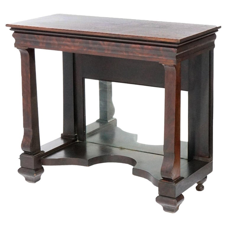 Antique Greco American Empire Flame Mahogany Mirrored Pier Table, circa ...